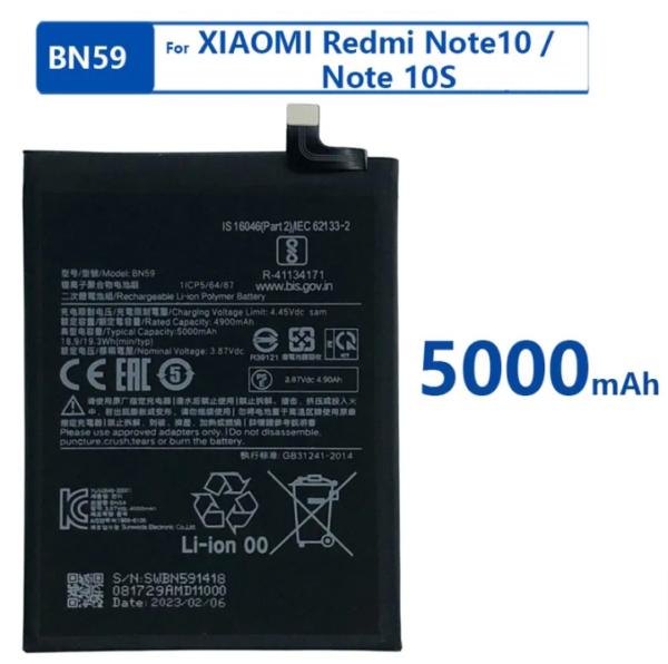Xiaomi Redmi Note 10 Battery BN59 Replacement Premium Quality 5000mah ...